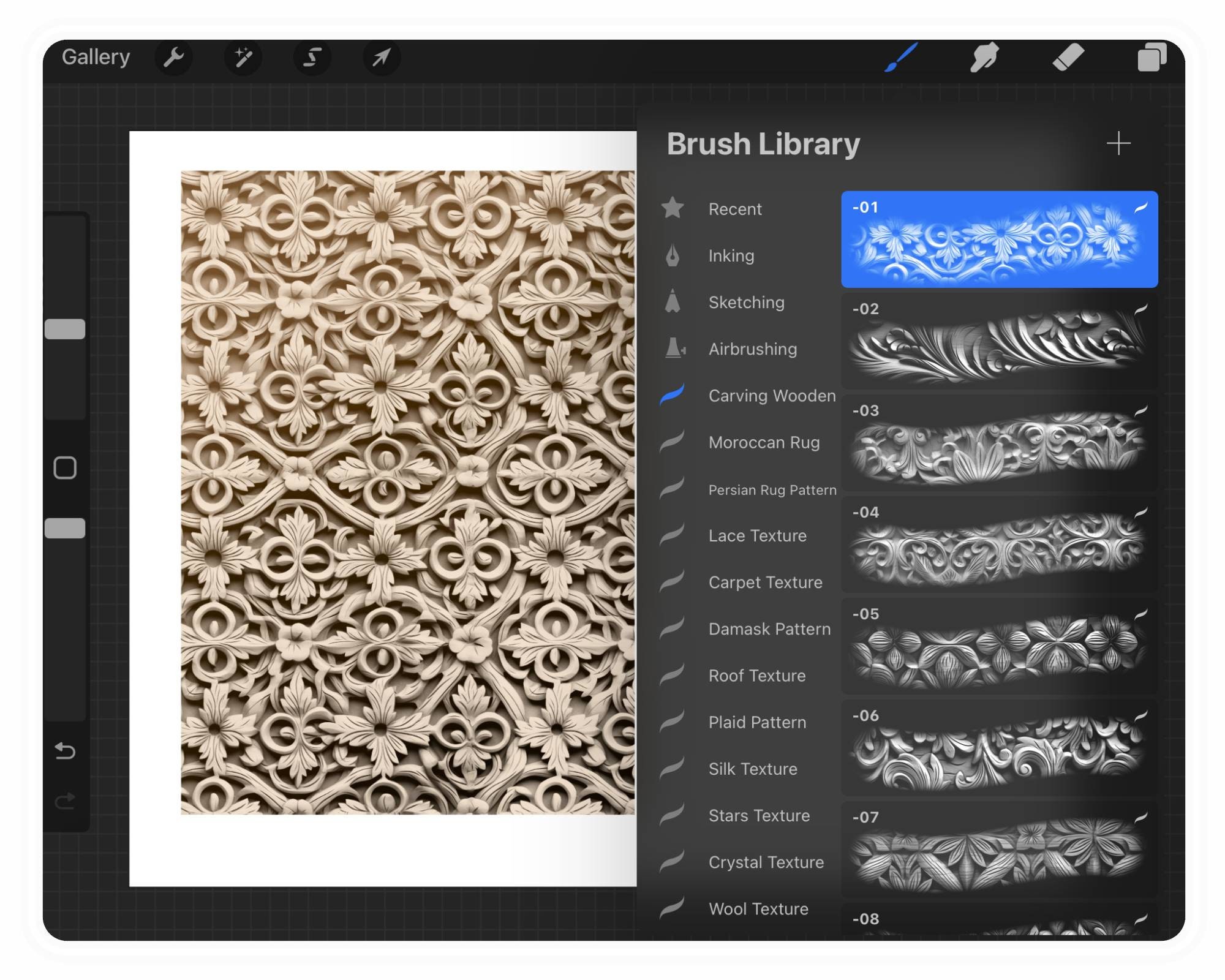 Procreate Wood Carving Texture Brushes, Wood Carving Texture for ...