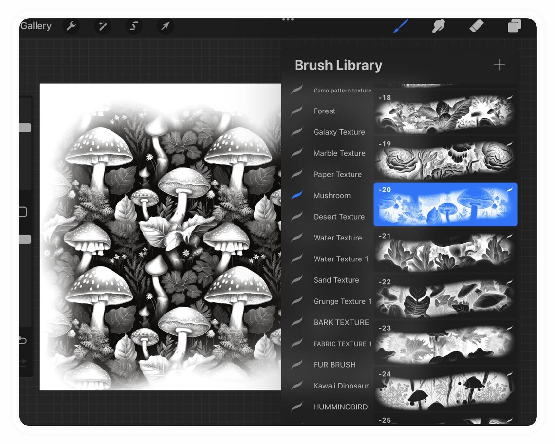 Procreate Mushroom Texture Brushes Seamless Mushroom Texture - Etsy