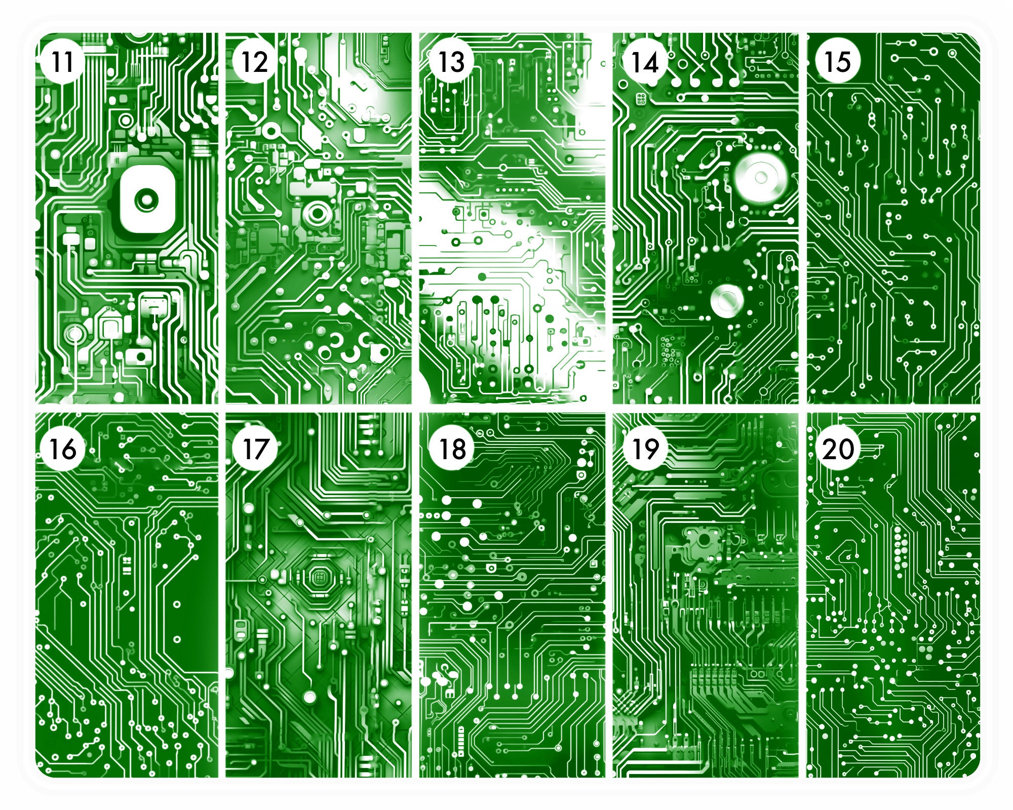 100 Procreate Circuit Texture Brushes, Green PCB Texture for Procreate ...