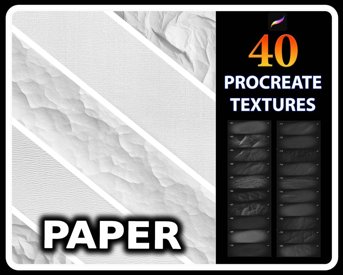 Procreate Paper Texture Brushes, Seamless Paper Texture for Procreate ...