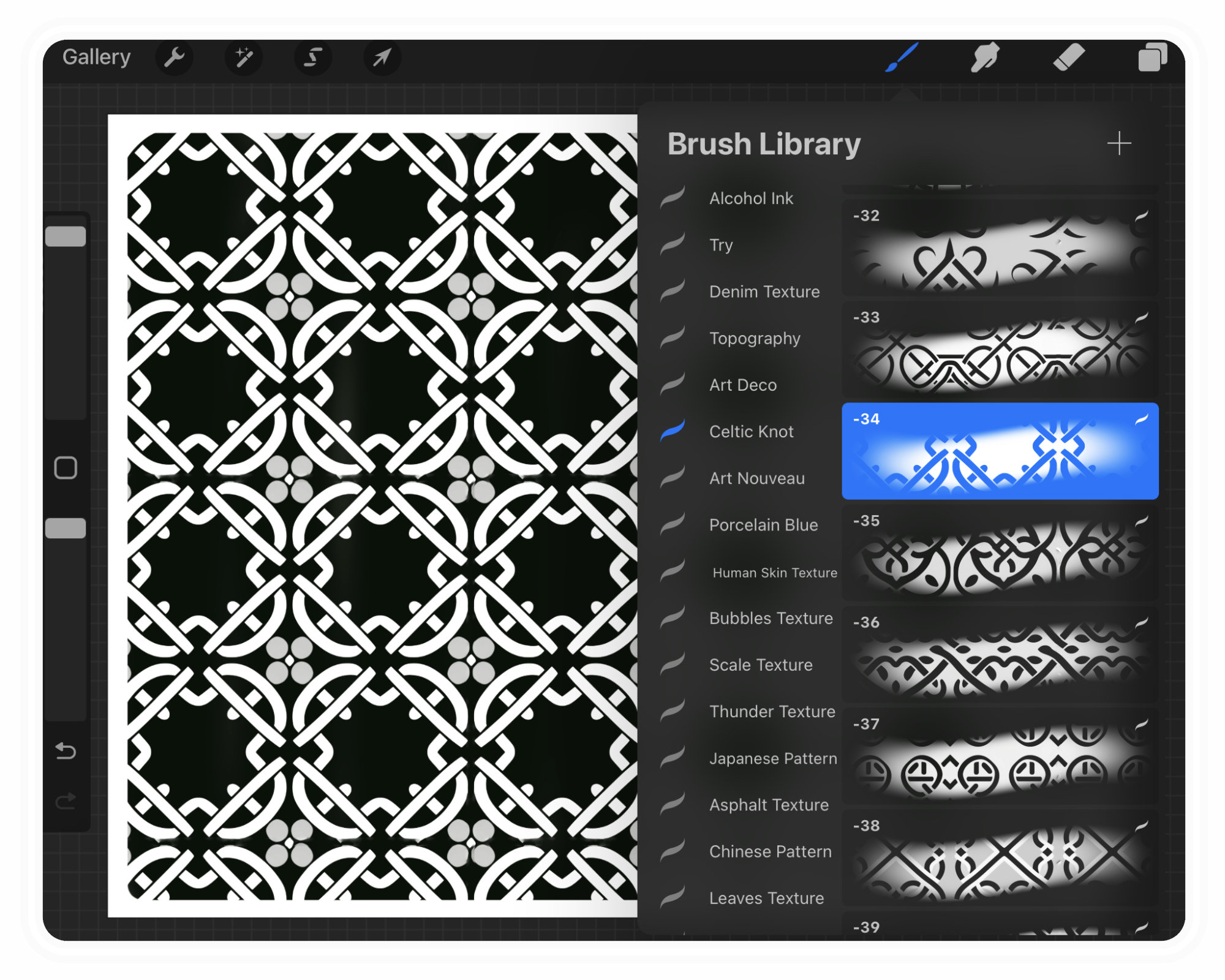 100 Procreate Celtic Pattern Brushes, Celtic Pattern Texture for Procreate, Geometric Pattern ...