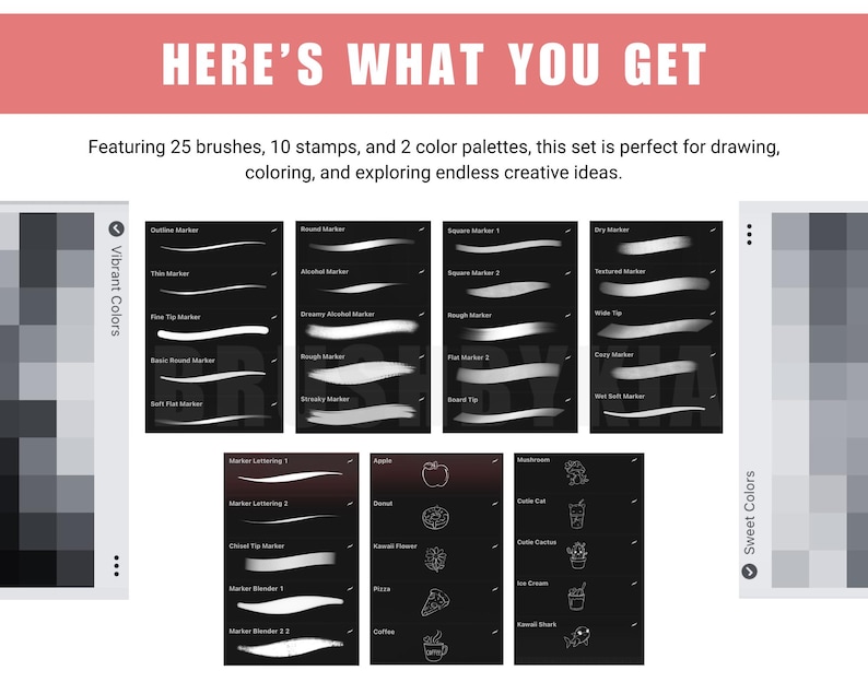 Procreate Marker Brushes: Copic Style Alcohol Markers (digital Download ...