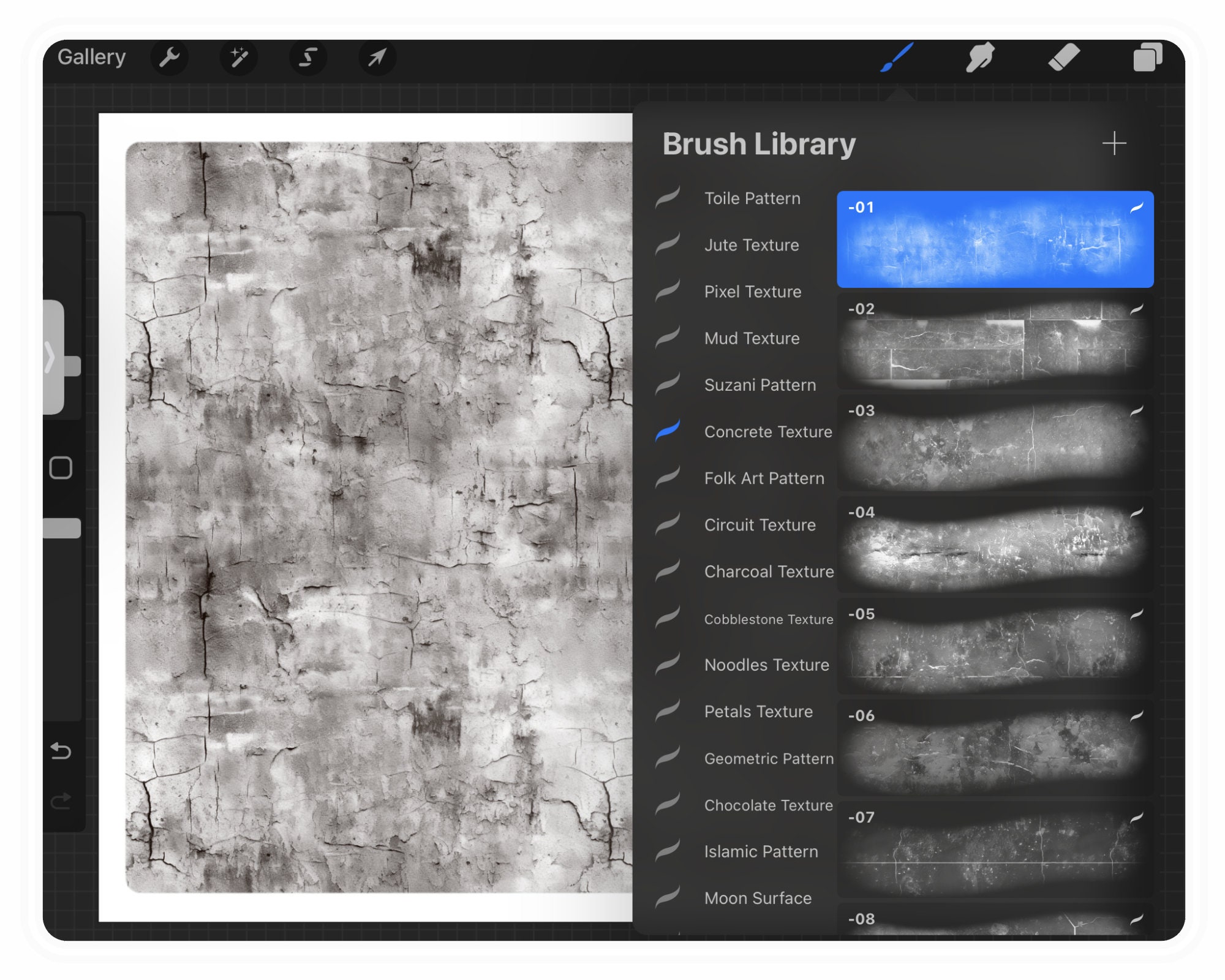 100 Procreate Concrete Texture Brushes, Concrete Texture for Procreate ...