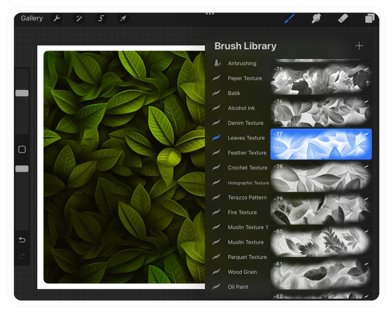 100 Procreate Leaf Texture Brushes, Leaf Texture for Procreate, Foliage ...