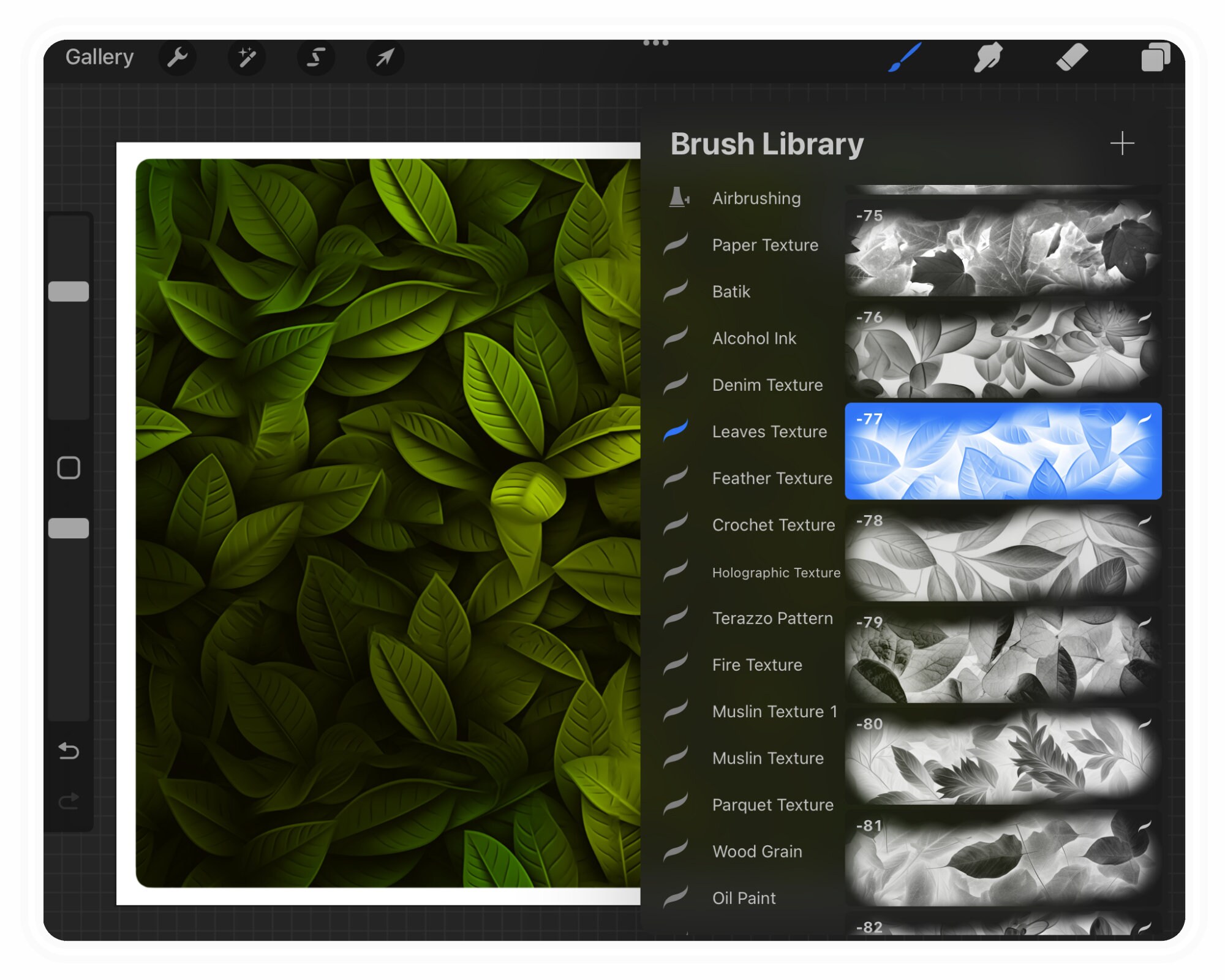 100 Procreate Leaf Texture Brushes, Leaf Texture for Procreate, Foliage ...
