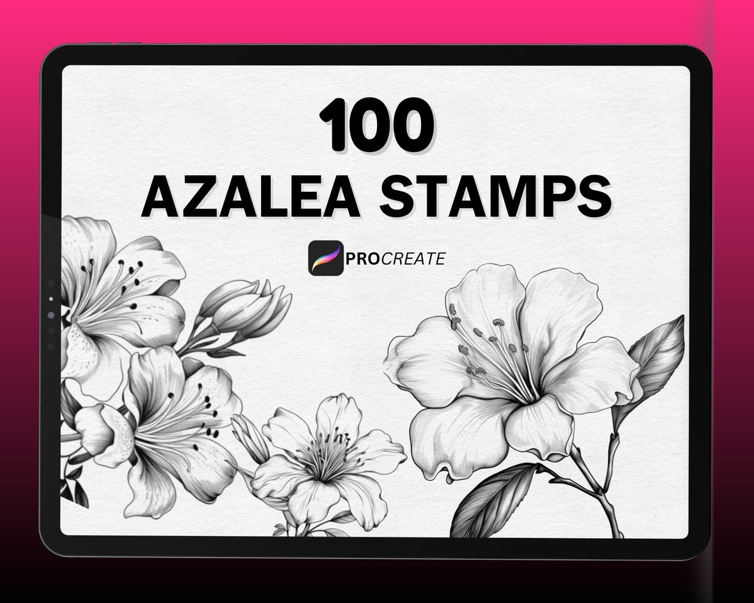 100 Azalea Flower Stamps: Procreate Floral Stamps (digital Download) - Etsy