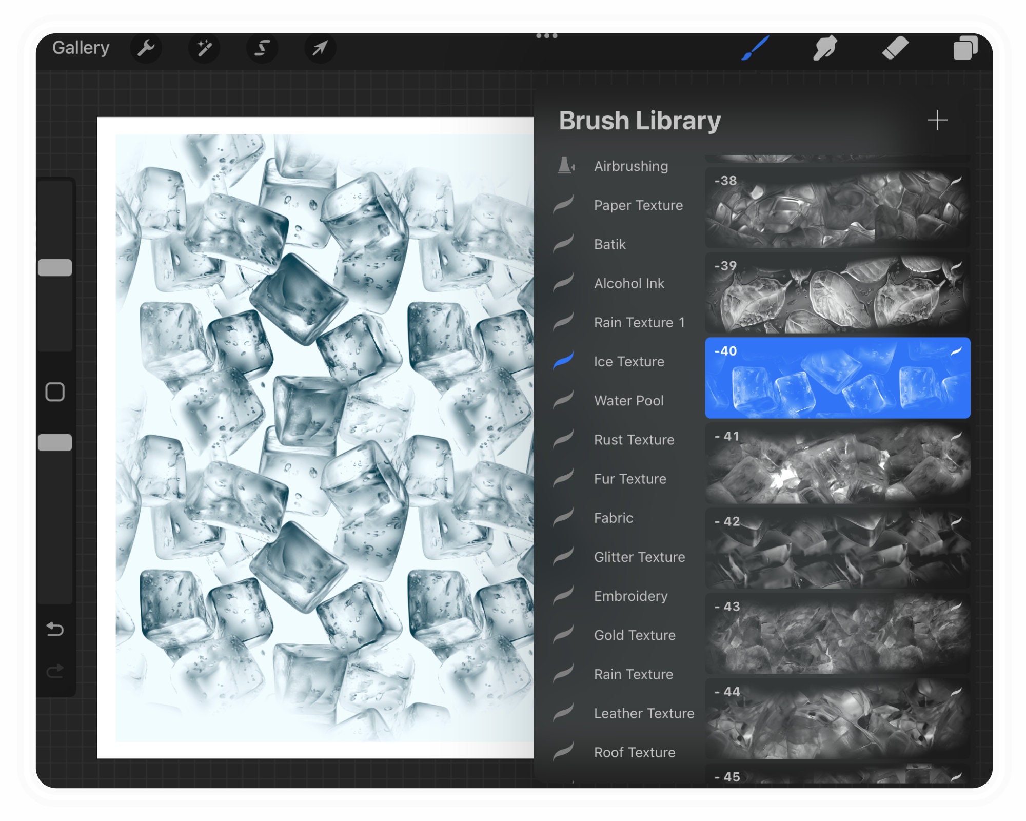100 Procreate Ice Texture Brushes, Seamless Ice Texture for Procreate, Cracked Ice Brushes ...