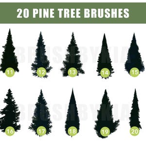 Pine Procreate Brushes, Pine Tree Brush, Tree Brushes, Forest Procreate ...