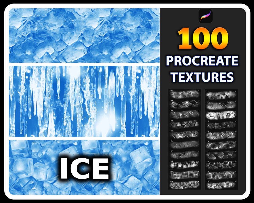100 Procreate Ice Texture Brushes: Seamless Digital Art (digital Download) - Etsy