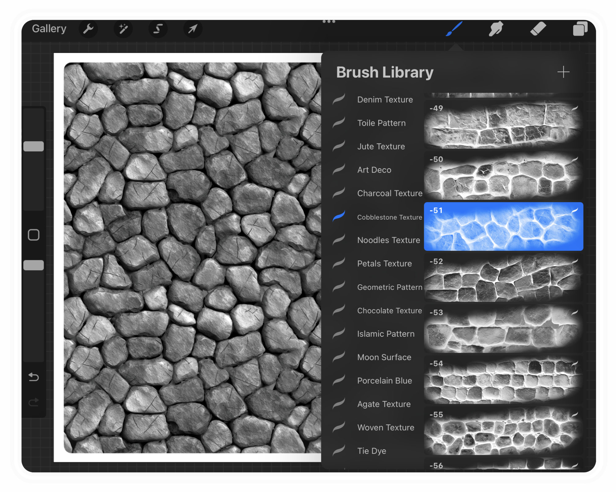 100 Procreate Cobblestone Texture Brushes, Realistic Stone Texture for ...