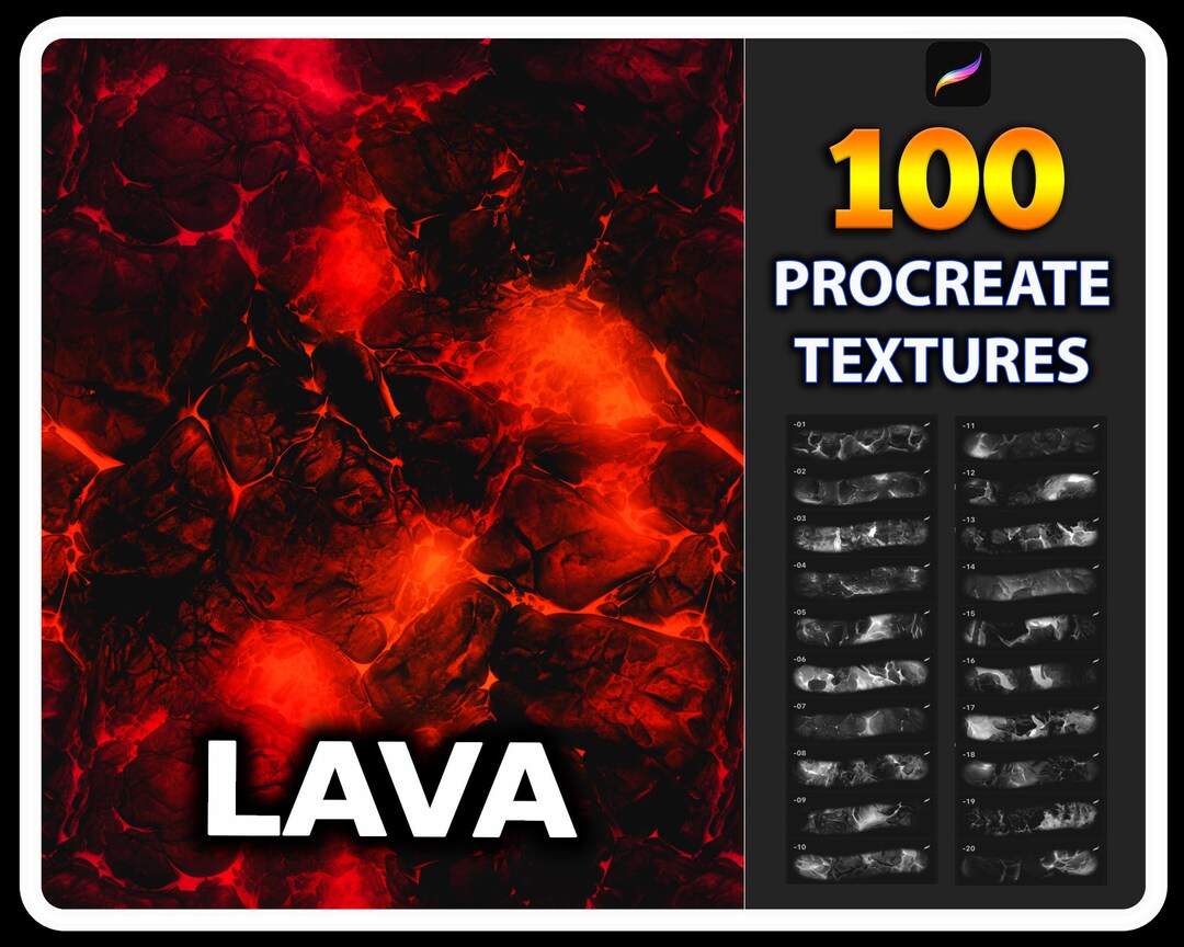 100 Procreate Lava Texture Brushes – Magma, Molten Rock & Volcanic ...