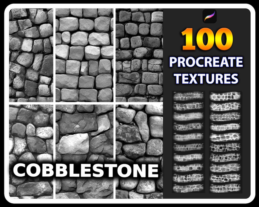100 Procreate Cobblestone Texture Brushes: Realistic Stone Paving - Etsy