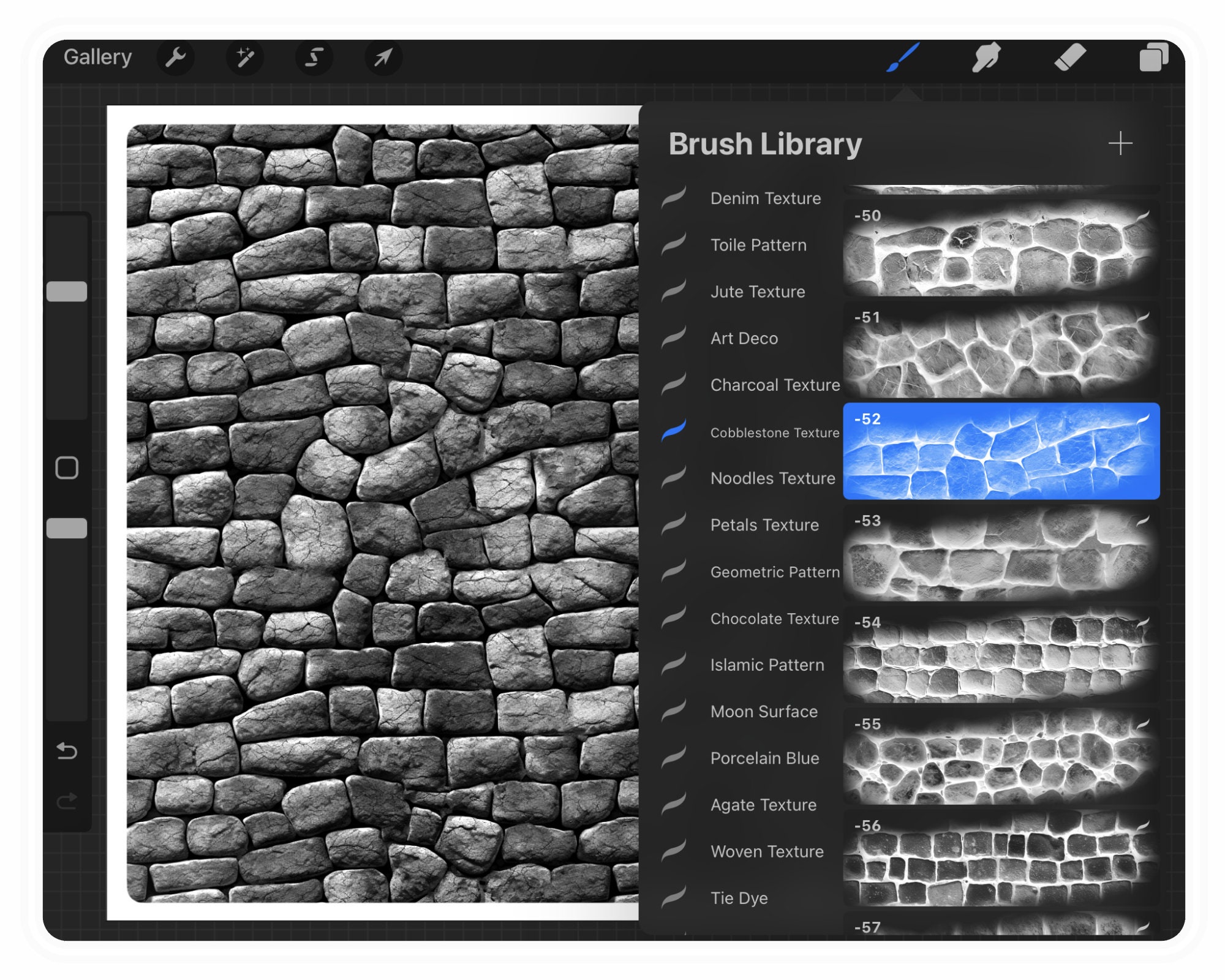 100 Procreate Cobblestone Texture Brushes, Realistic Stone Texture for ...