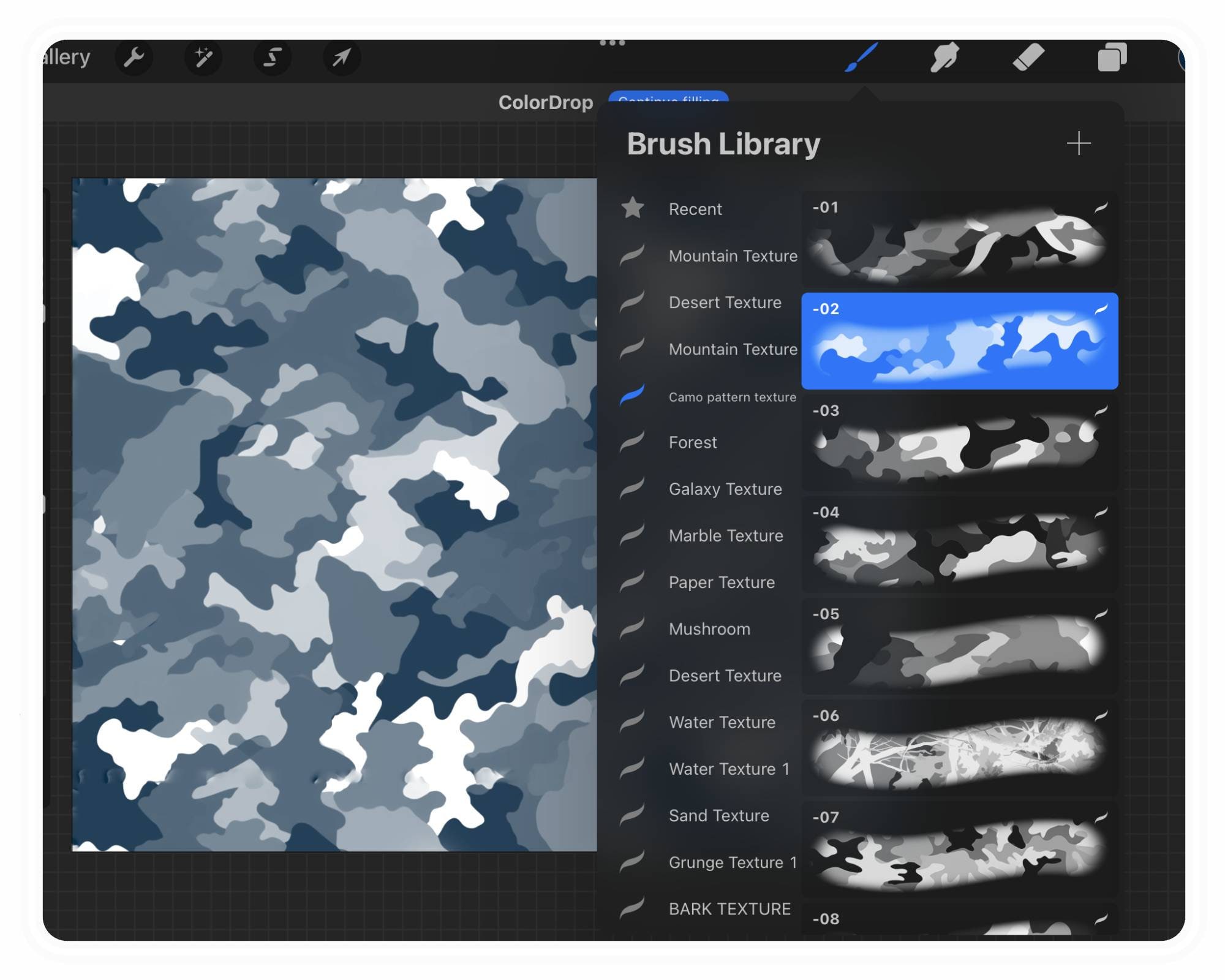 Procreate Camo Pattern Texture Brushes, Seamless Camo Texture for ...