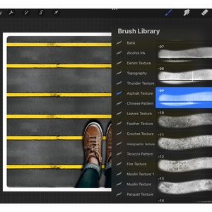 100 Procreate Asphalt Texture Brushes, Realistic Asphalt Texture for ...