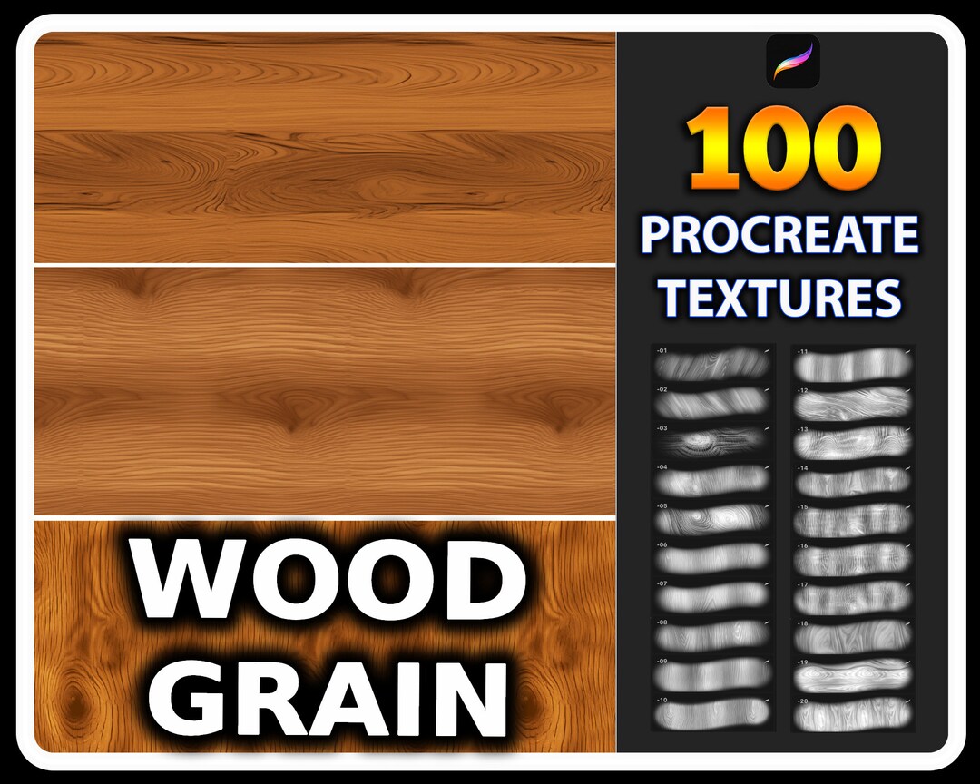 100 Wood Grain Procreate Texture Brushes: Realistic Digital Art - Etsy