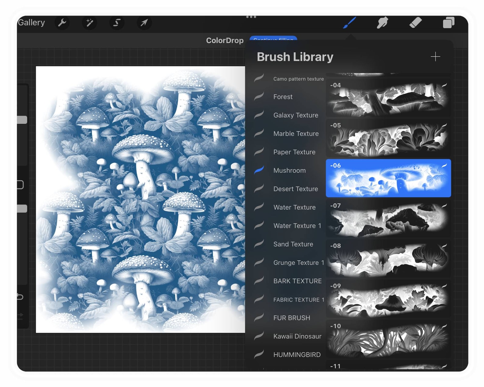 Procreate Mushroom Texture Brushes Seamless Mushroom Texture - Etsy