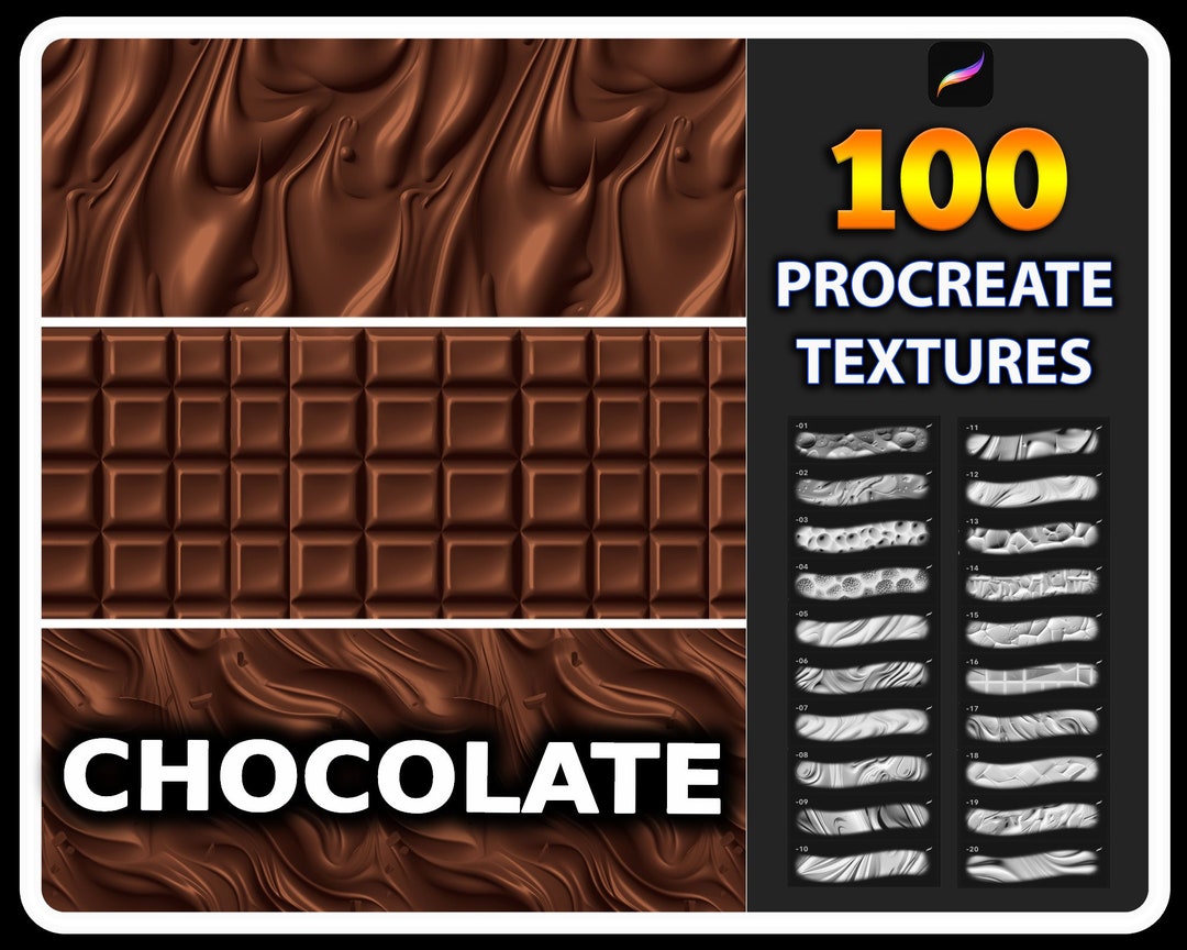 100 Chocolate Texture Brushes for Procreate (digital Download) - Etsy