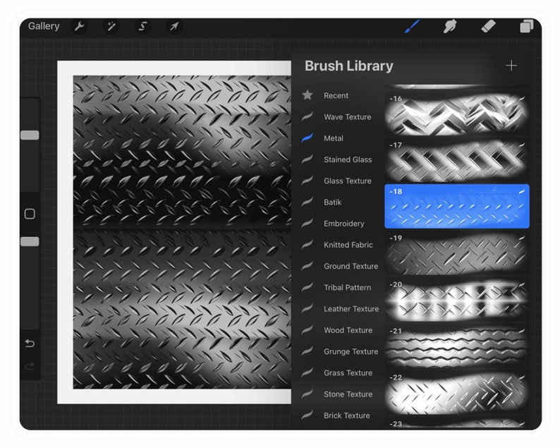 100 Procreate Metal Texture Brushes Metalic Texture for - Etsy