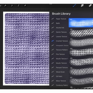 100 Procreate Crochet Texture Brushes, Fabric Texture for Procreate ...