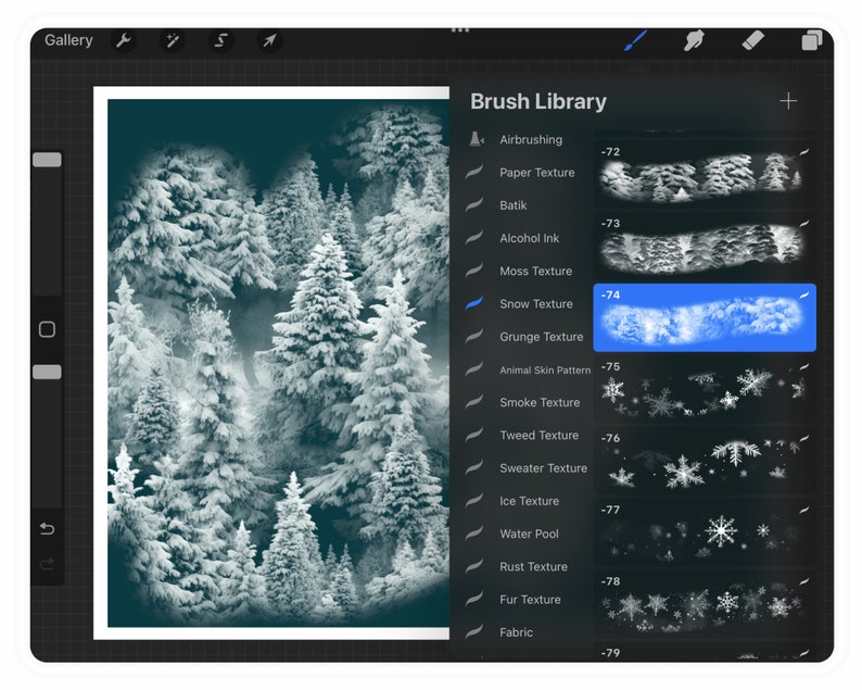 100 Procreate Snow Texture Brushes, Winter Snow Texture for Procreate ...