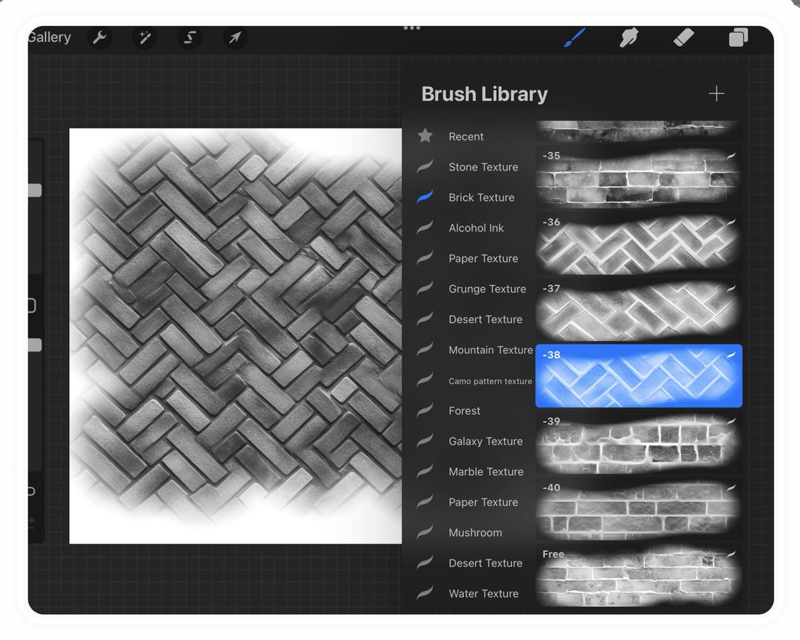 Procreate Brick Texture Brushes, Seamless Brick Texture for Procreate ...