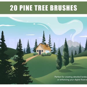 Pine Procreate Brushes, Pine Tree Brush, Tree Brushes, Forest Procreate ...