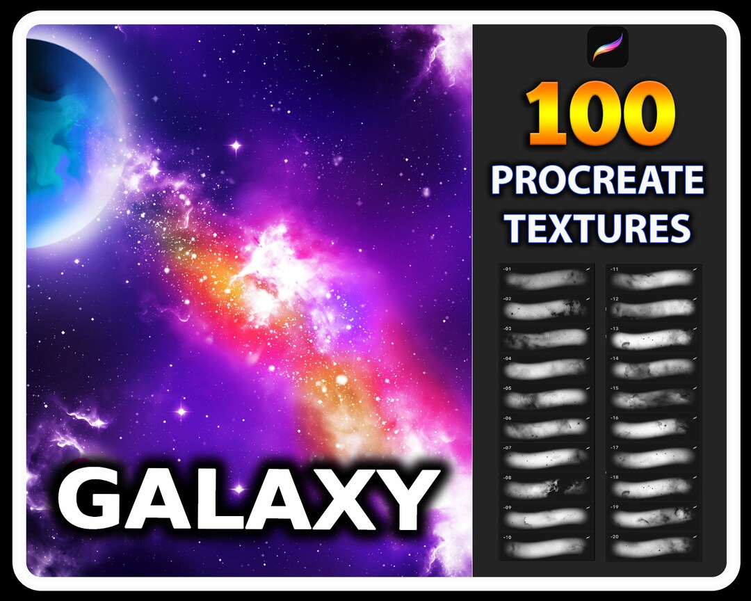 100 Procreate Galaxy Texture Brushes, Seamless Galaxy Texture for Procreate, Galaxy Texture, Sky ...