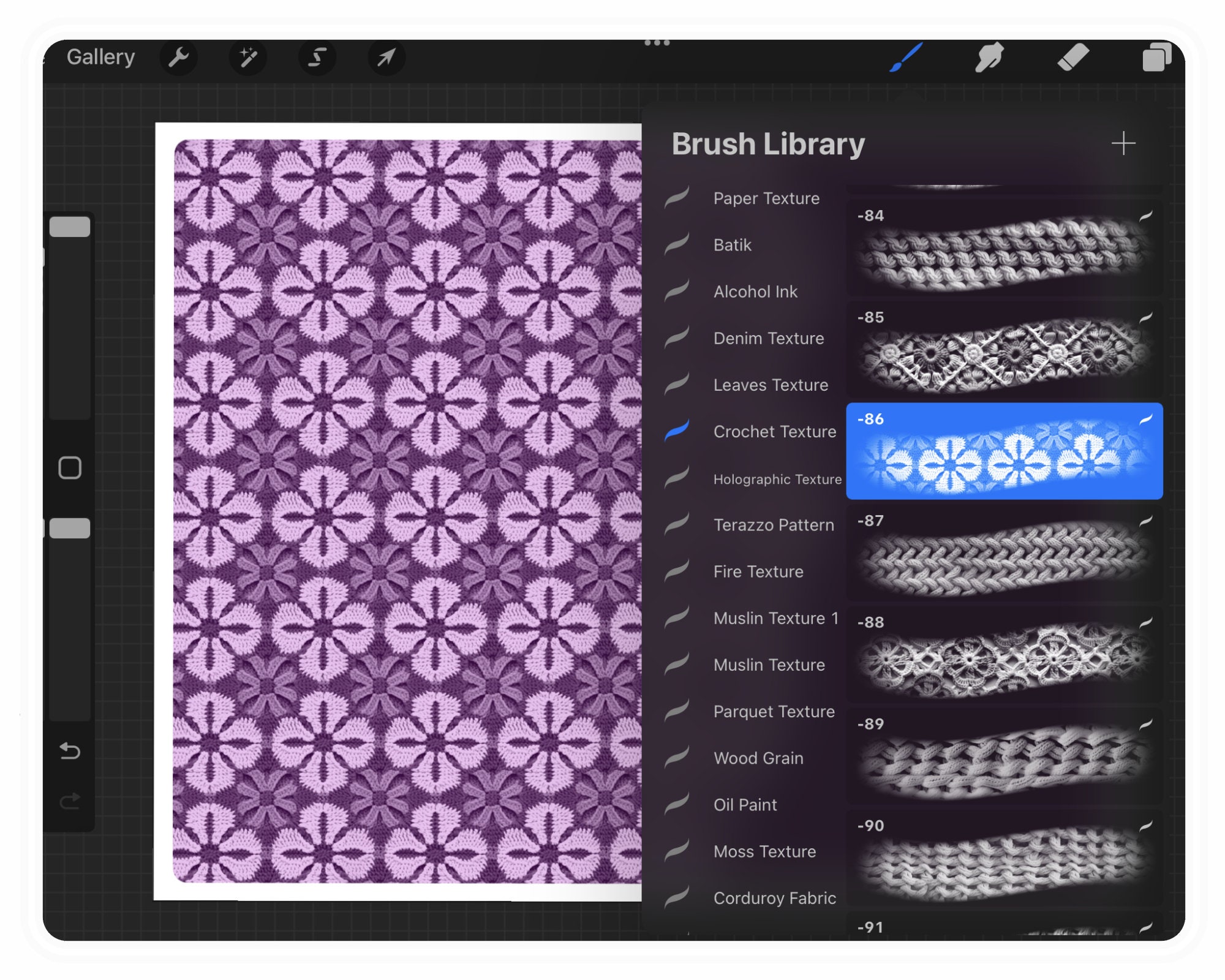 100 Procreate Crochet Texture Brushes, Fabric Texture for Procreate ...