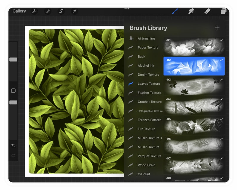 100 Procreate Leaf Texture Brushes, Leaf Texture for Procreate, Foliage ...