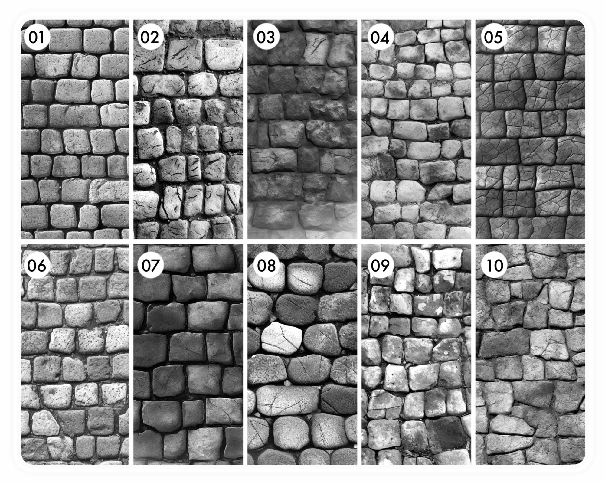 100 Procreate Cobblestone Texture Brushes, Realistic Stone Texture for ...