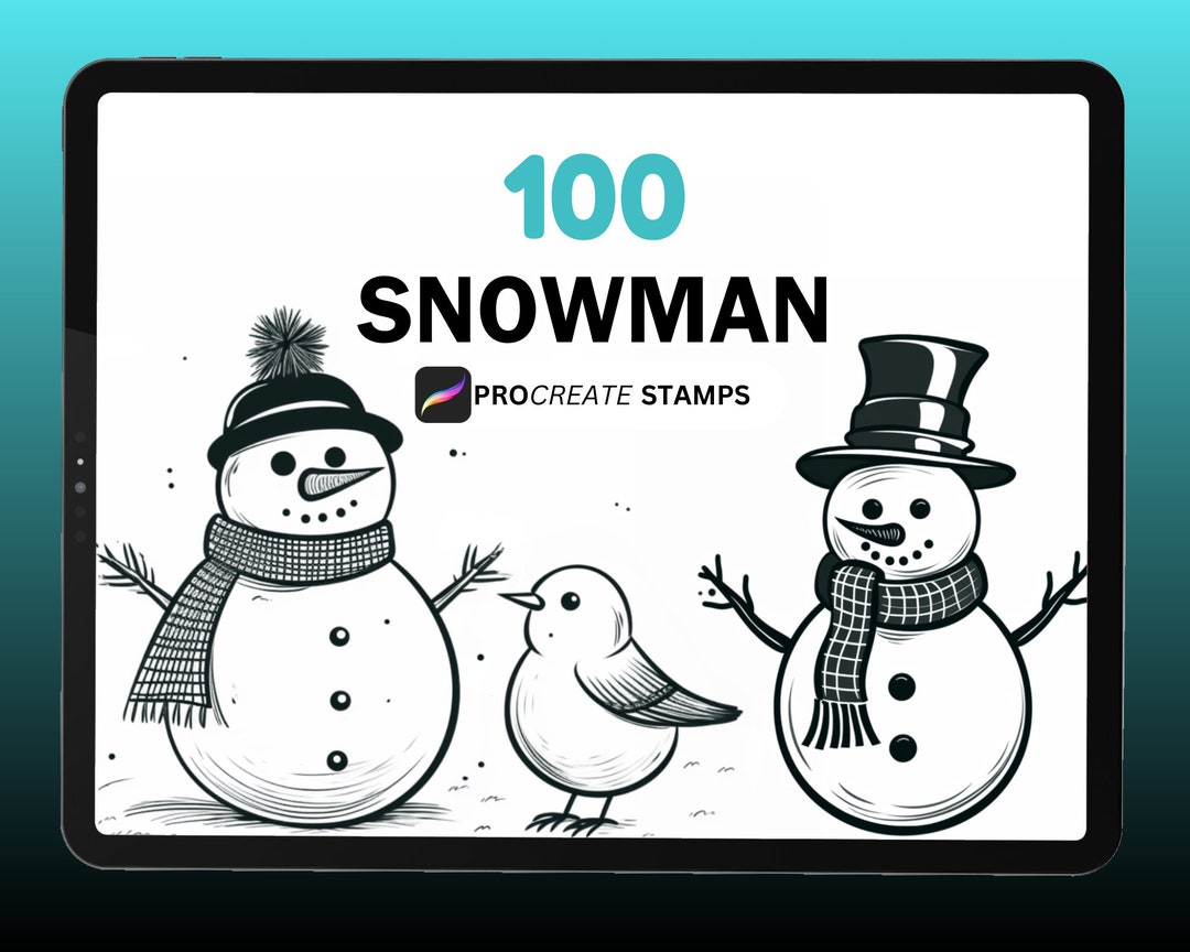 100 Snowman Procreate Stamps: Winter Brush Set (digital Download) - Etsy