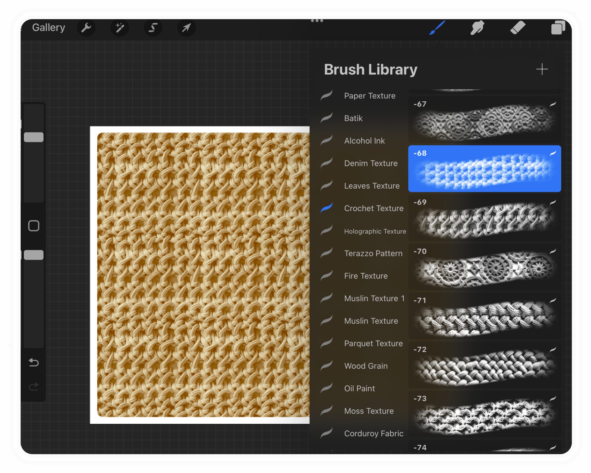 100 Procreate Crochet Texture Brushes, Fabric Texture for Procreate ...