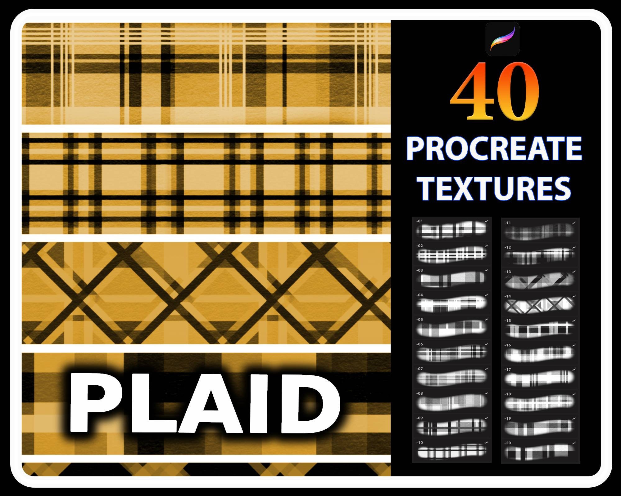 Procreate Plaid Texture Brushes, Plaid Texture for Procreate, Plaid ...