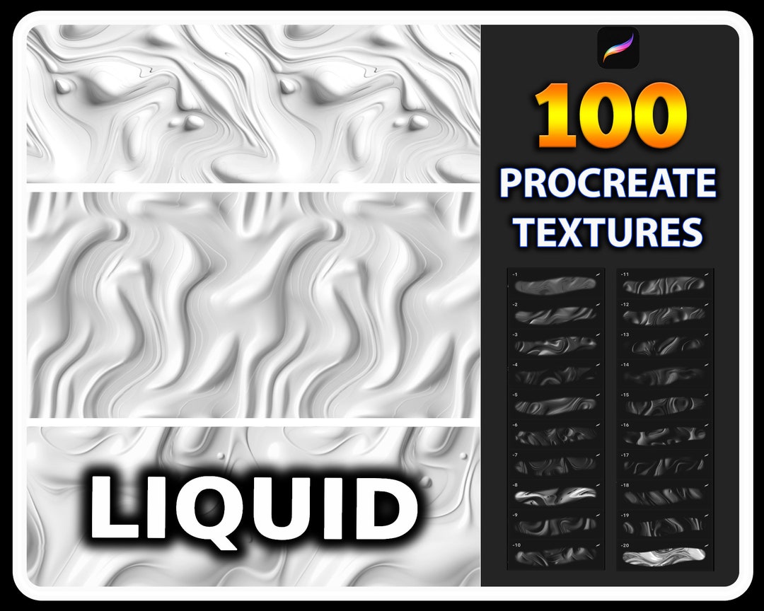 100 Procreate Liquid Texture Brushes: Fluid & Glossy (digital Download) - Etsy