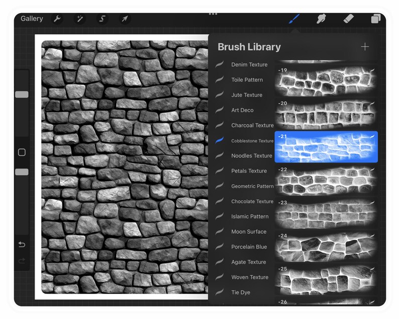 100 Pinceles de textura de adoquines Procreate, textura de piedra realista para procrear ...