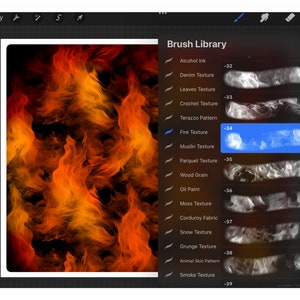 100 Procreate Fire Texture Brushes, Realistic Fire Texture for ...