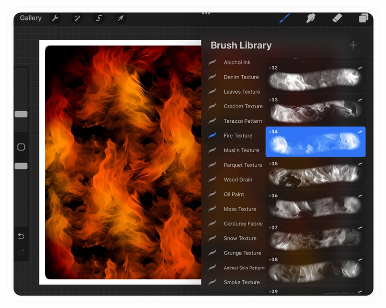 100 Procreate Fire Texture Brushes, Realistic Fire Texture for ...