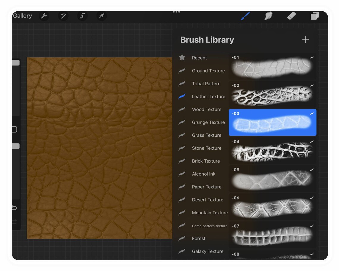 100 Procreate Leather Texture Brushes Seamless Leather - Etsy