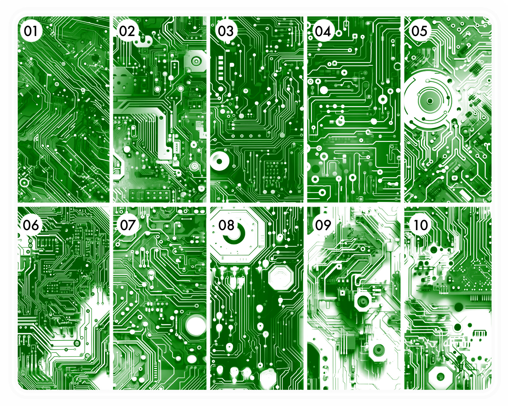 100 Procreate Circuit Texture Brushes, Green PCB Texture for Procreate ...