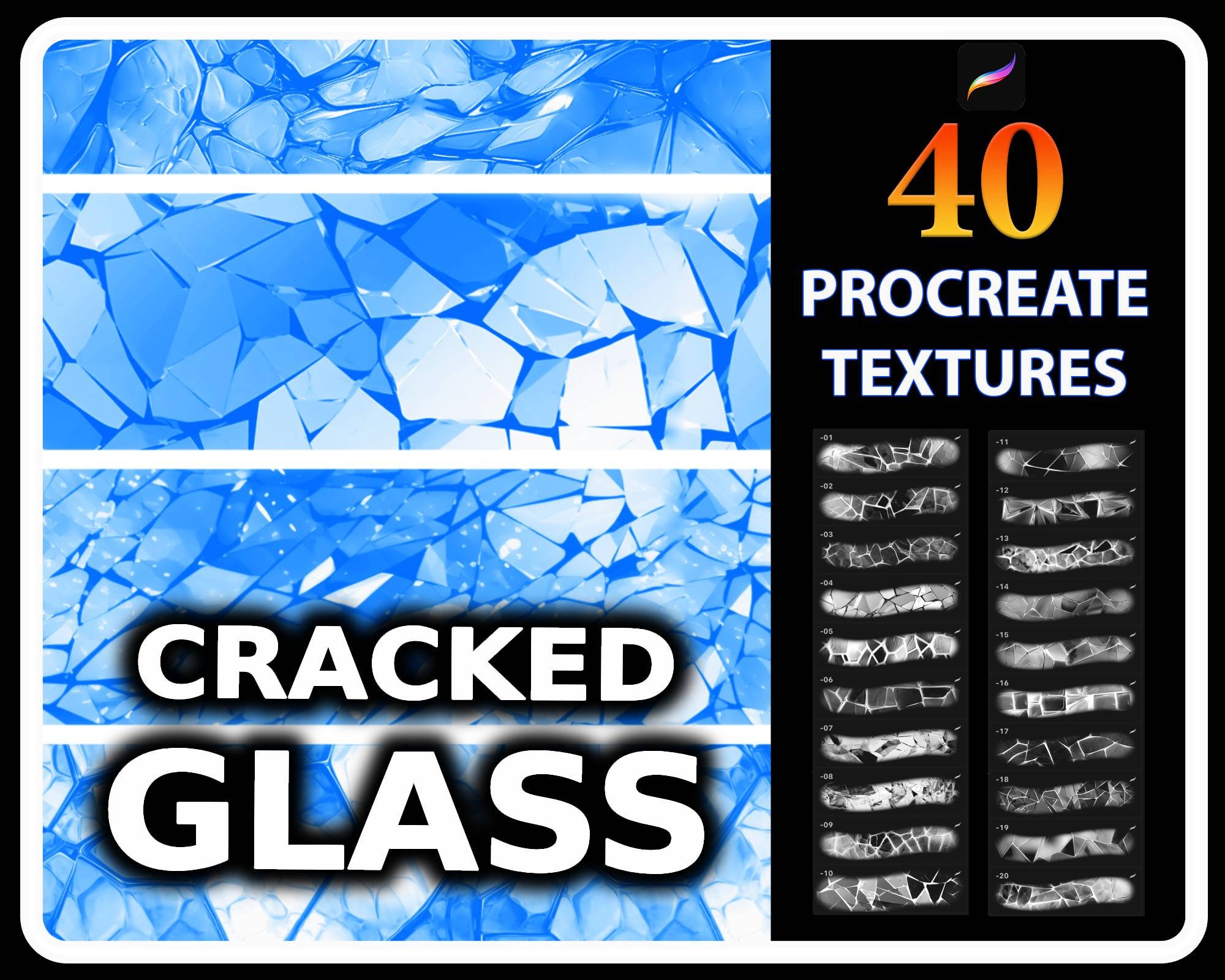 Procreate Glass Texture Brushes, Seamless Glass Texture for Procreate ...