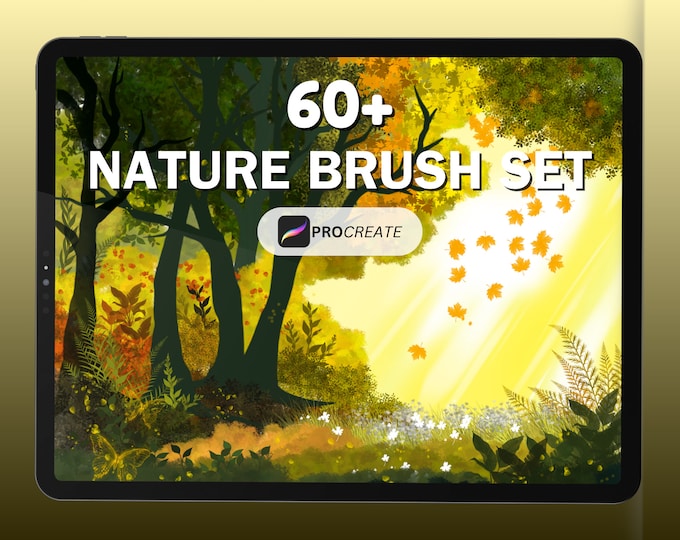 Nature Brush Set Procreate, Procreate Nature Brush, Foliage Brushes ...