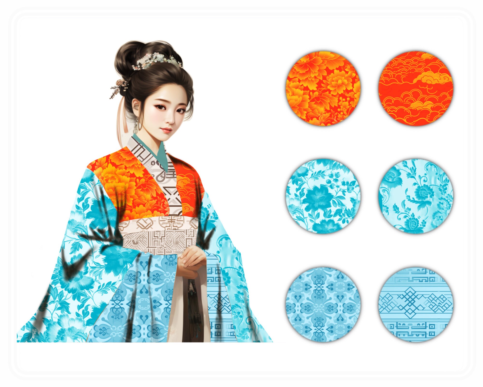 100 Procreate Chinese Pattern Brushes: Traditional Ornament Textures ...