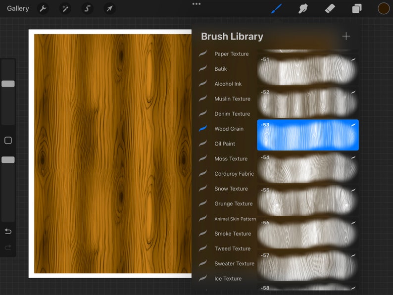 100 Wood Grain Procreate Texture Brushes, Wood Grain Texture for ...