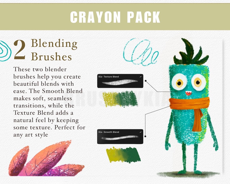 Procreate Crayon Brush Pack-paper Texture, Chalk Brushes, iPad Brush ...