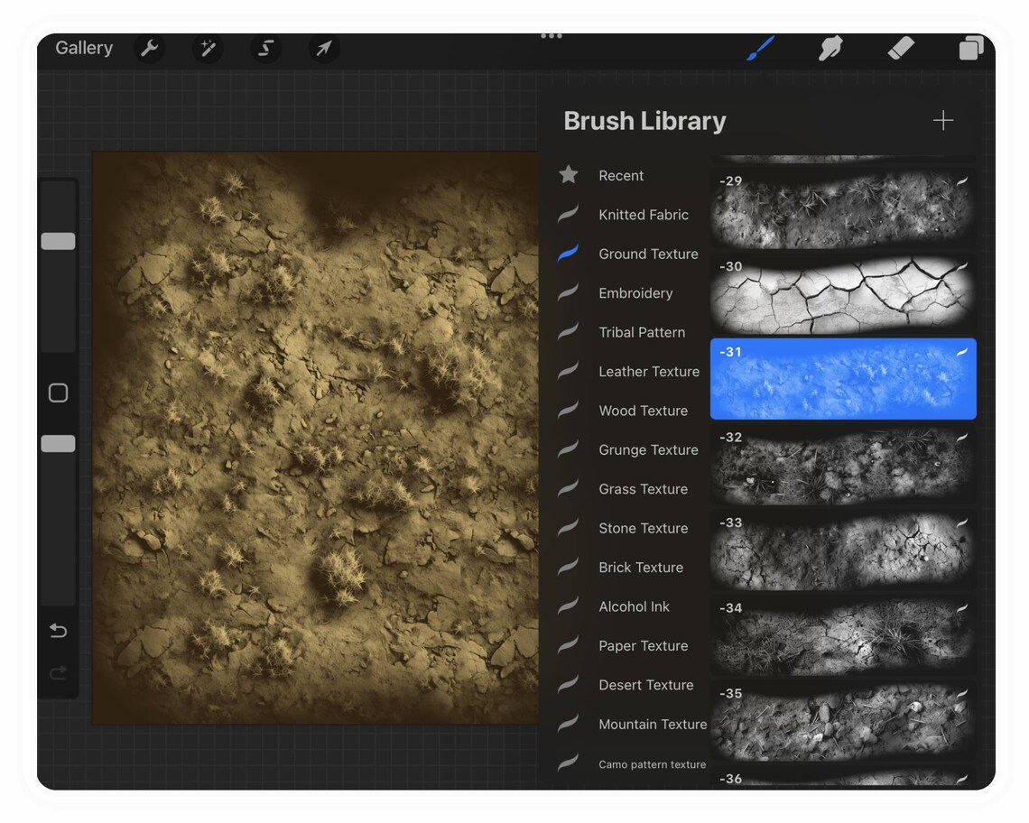 100 Ground Texture Brushes: Seamless Procreate Textures (digital ...