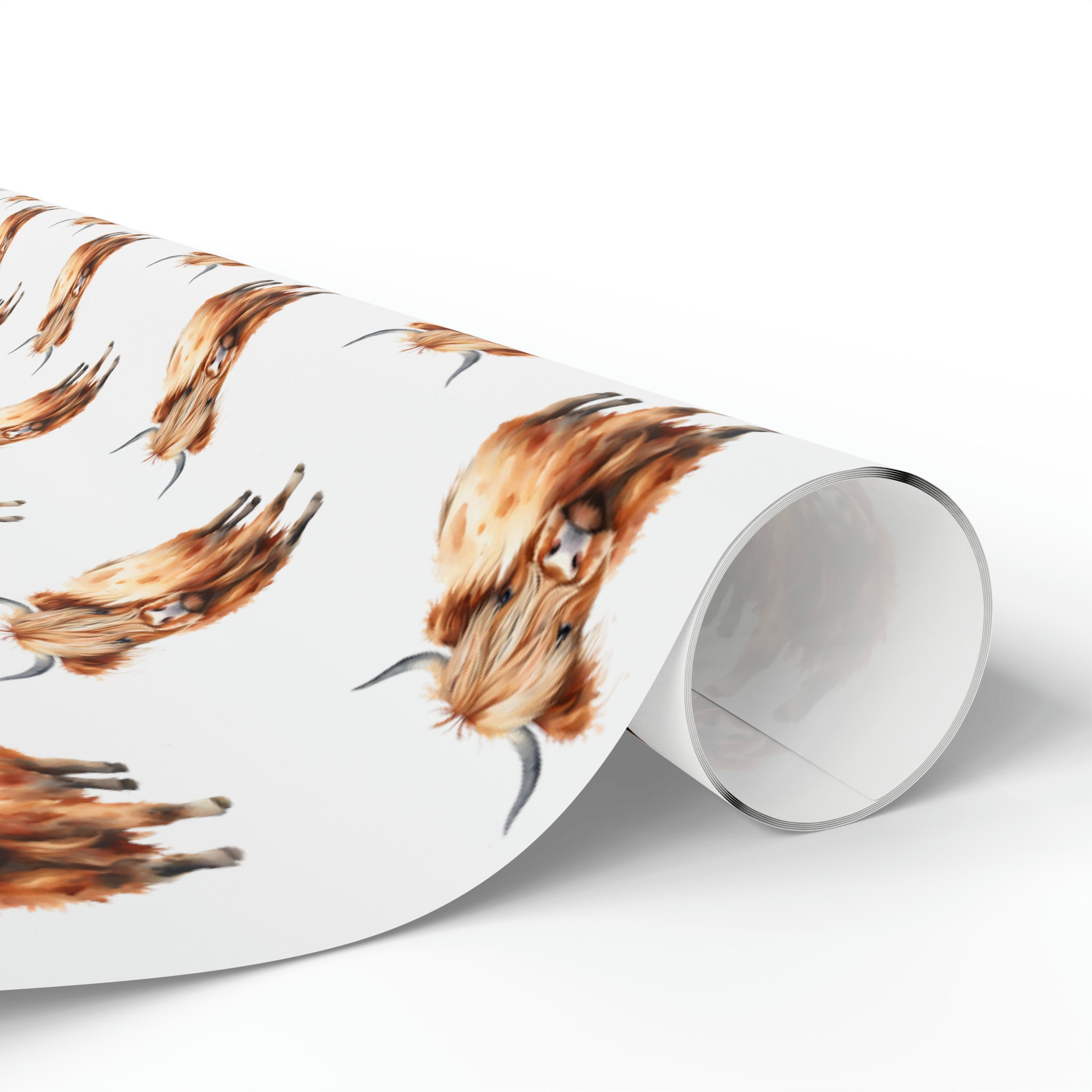 Highland Cow Wrapping Paper, Farm Life Gift Wrap, Miniature Highland ...