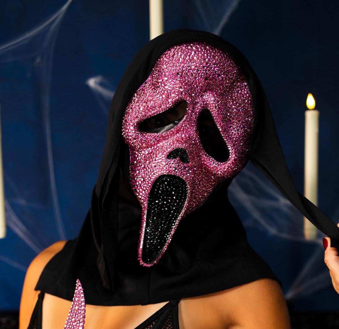 Ghostface Scream Mask Pink Bedazzled, Halloween Costume - Etsy