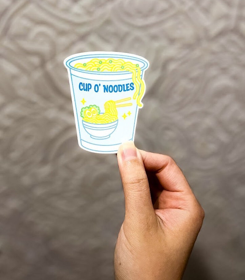Blue Cup O' Noodles Sticker Gift for Foodie Food Lover Gift Instant ...