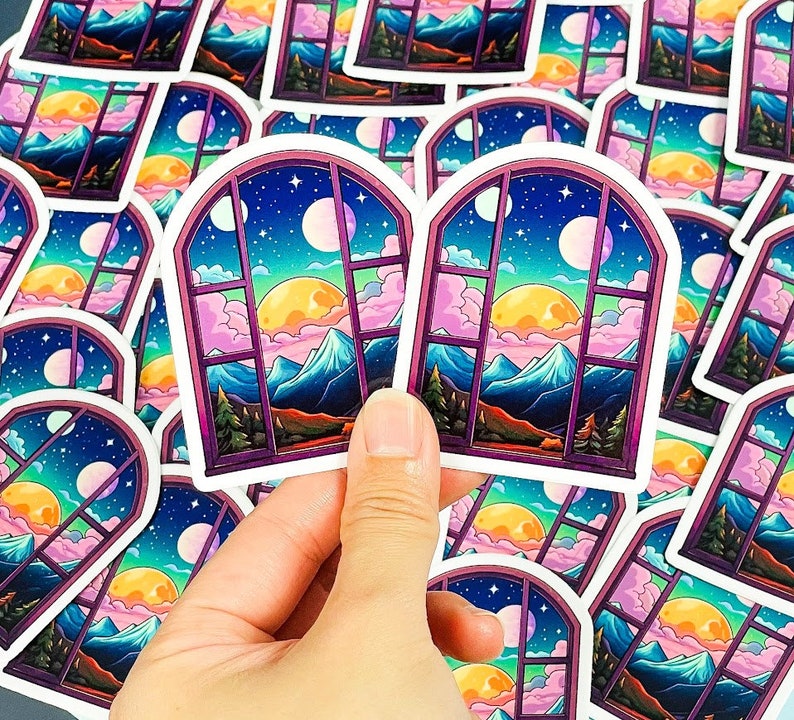 Moonlight Sticker - Star Stickers - Moon Phase - Waterproof Sticker ...